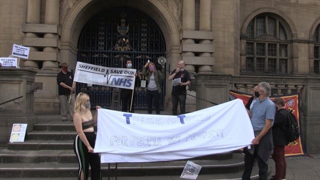 Dozens take part in track and trace protest | Sheffield Live!