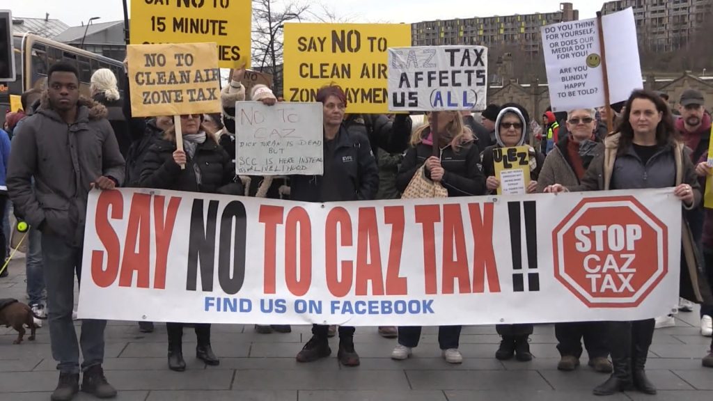 Clean air zone opponents stage protest march | Sheffield Live!